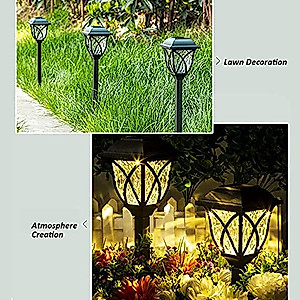 XYAA Solar Lamp Outdoor LED Retro Solar Powered Garden Lights Home Waterproof Park Lawn Path Landscape Lighting Decorative(6pcs,White)