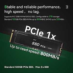 TRIGKEY Mini PC W11 Desktop PC 12th Gen Intel N100 4C/4T 16G DDR4 500G M.2 PCIE1 SSD G4 Mini Computer, Support W10 Working Micro PC, 4K@60Hz UHD Graphics Dua; Display/WiFi 5/W11
