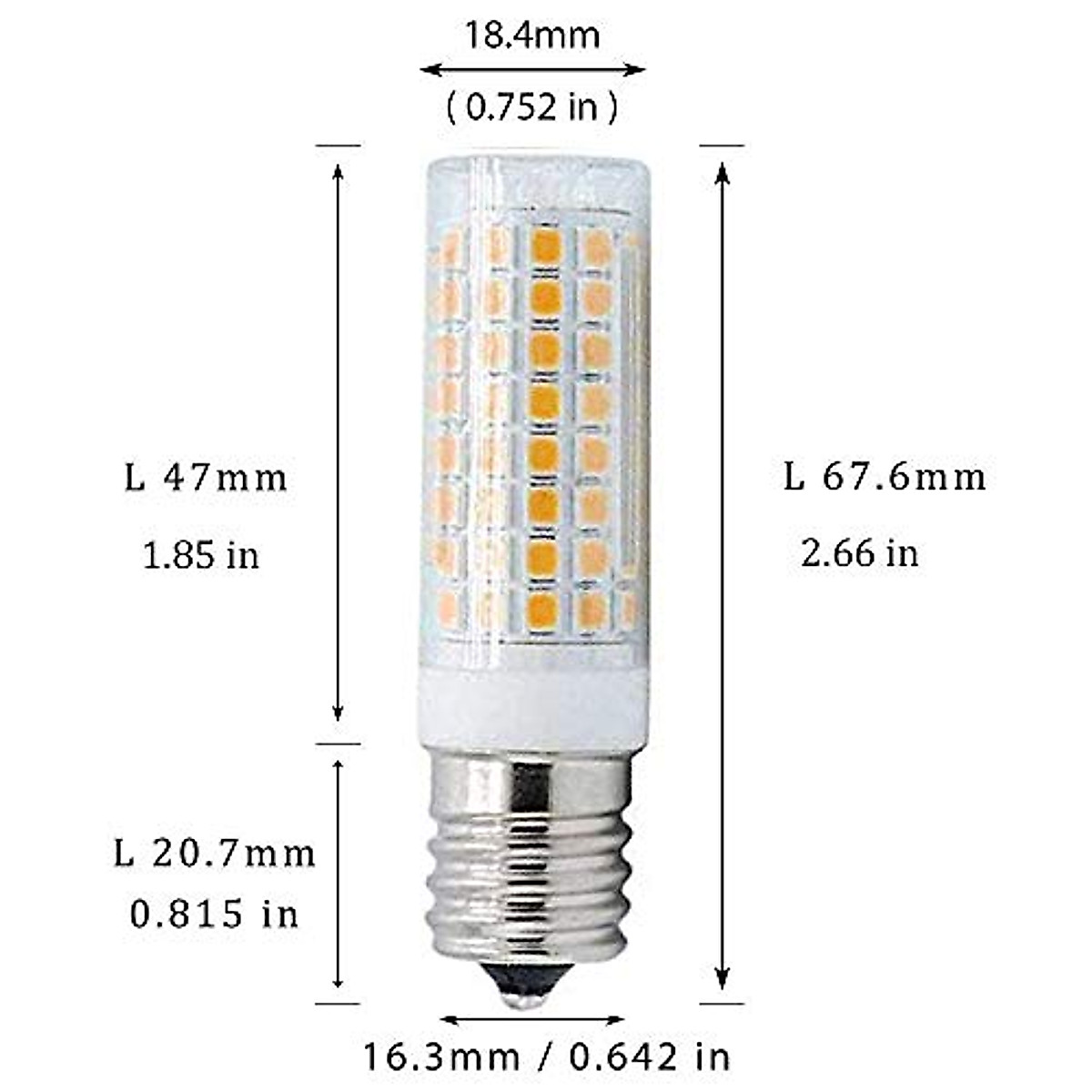 YUJIU E17 LED Microwave Oven Appliance Whirlpoo Bulb，70W Halogen Bulb Equivalent，Warm White 3000K Dimmable Ceramic Microwave Oven Light Bulb （2-Pack）