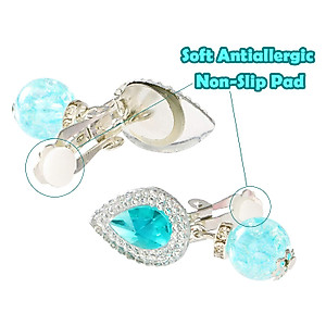 16 Pairs Clip On Earrings for Girls Play Earrings Pretend Princess Play Jewelry Party Favors Gifts for Little Girls