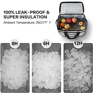 Soft Insulated Cooler Bag Collapsible Large Travel Coolers Soft Sided Coolers Ice Chest, Leakproof, Waterproof, 48-Can, 32L