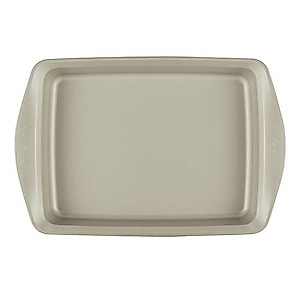 Rachael Ray Nonstick Bakeware Set without Grips includes Nonstick Baking Pan with Lid and Muffin Pan / Cupcake Pan - 3 Piece, Silver