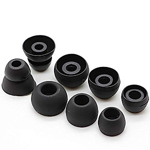 Alitutumao 8pcs Replacement Earbuds Silicone Eartips Compatible with Wireless Powerbeats 3 Powerbeats3 Beats by dr dre Earphones (Black)
