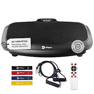LifePro Turbo 3D Vibration Plate Exercise Machine - Dual Motor Oscillation, Pulsation + 3D Motion Vibration Platform | Full Whole Body Vibration Machine for Home Fitness & Weight Loss. (Black)