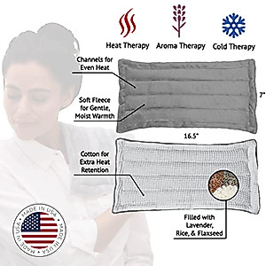 Lavender Microwavable Heating Pad Solutions Buddy - Moist & Large Heating Pad for Joints & Muscles Relief - Microwave Hot Pack Heat Pad for Cramps - Heated Pad Therapy - 1 Pack with Lavender Scent