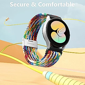 Ouwegaga Compatible with Galaxy Watch 6 Band/Samsung Galaxy Watch 7 5 4 Band 40mm 44mm/Watch 5 Pro 45mm/Watch 4 6 Classic 42mm 46mm 43mm 47mm/Watch FE/Watch 3 41mm, 20mm Nylon Braided Solo Loop Strap