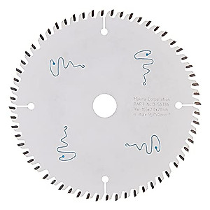 Makita A-99982 6-1/2" 60T (ATB) Carbide-Tipped Cordless Plunge Saw Blade