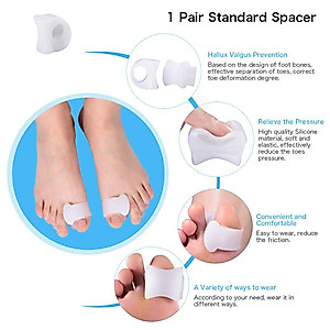 DRAMEDIC Bunion Corrector Splint Cushions Orthopedic Toe Separator Support Splint Turf Brace Spacer Straightener Protector Socks Relief Pain Treatment Elastic Hammer Toe Aid Alignment Insole