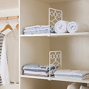 3 Pack Plastic Shelf Dividers Multifunctional Wardrobe Closet Shelf Separator Organizer For Wood Closets Snap Clamp 1 (White, One Size)