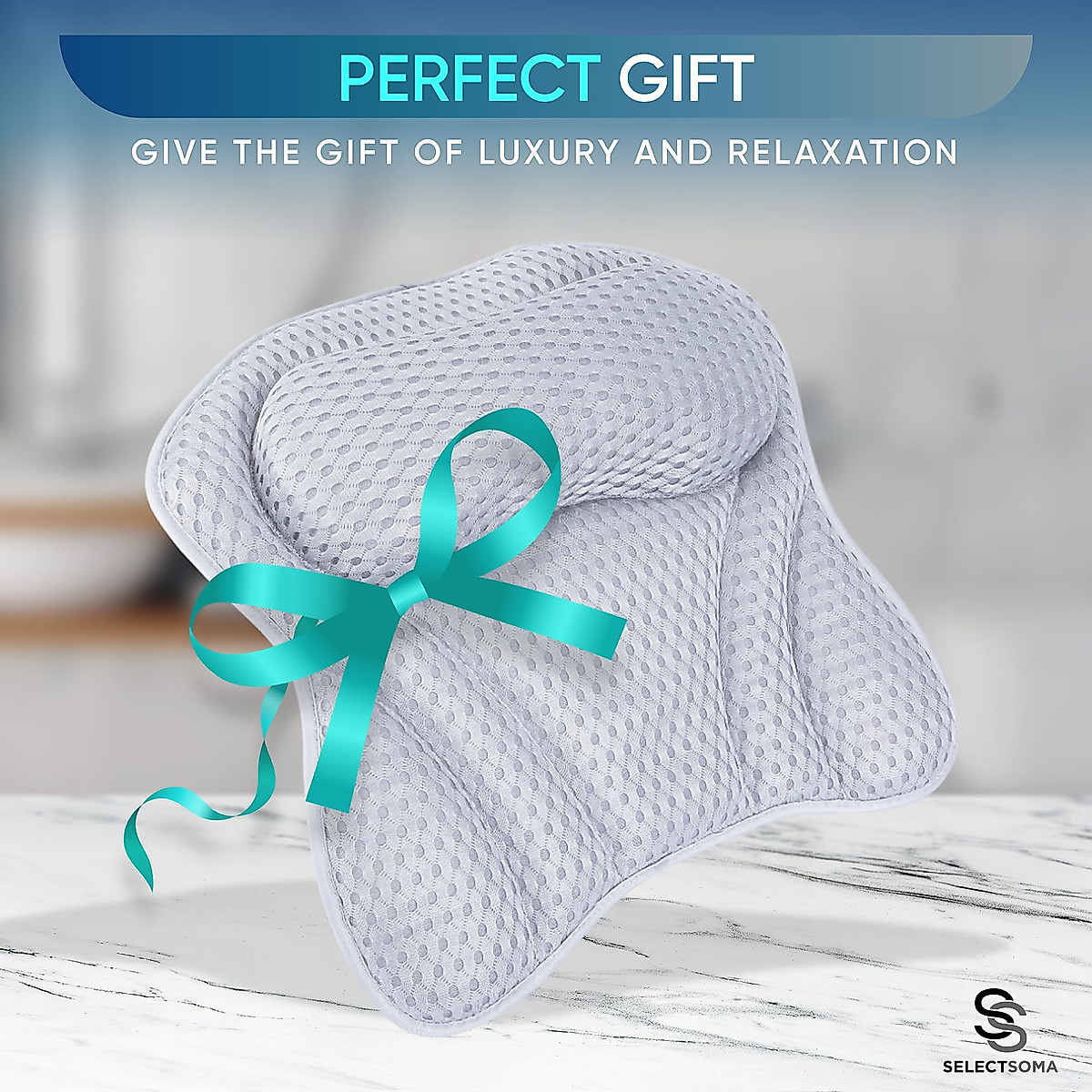 Bath Pillows for Tub Neck and Back Support - Bath Pillow for Bathtub - Bath Tub Pillow Headrest - Spa Pillow for Bathtub and Hot Tub - Bathtub Accessories for Women – Bath Cushion for Tub Adult