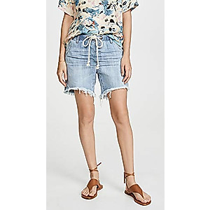 One Teaspoon Women's Hustler Shabbies Boyfriend Shorts, Hustler, Blue, XS