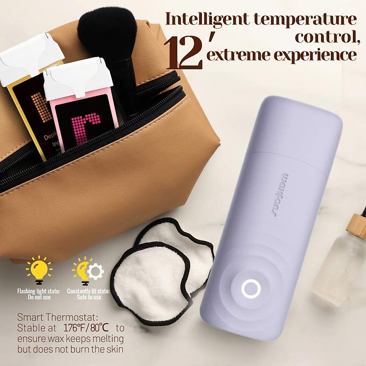 Waxfans Waxing Roller,Wax Roller Kit,Waxing Kit for Women,Roll on Wax Kit,Wax Kit for Hair Removal，Wax Roller