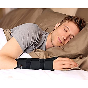 Copper Compression Night Time Wrist Orthopedic Brace - Copper Infused Carpal Tunnel Wrist Support Sleeve. Breathable, Comfortable Sleep Splint for Arthritis, Tendonitis, RSI, Sprains (Left Hand)
