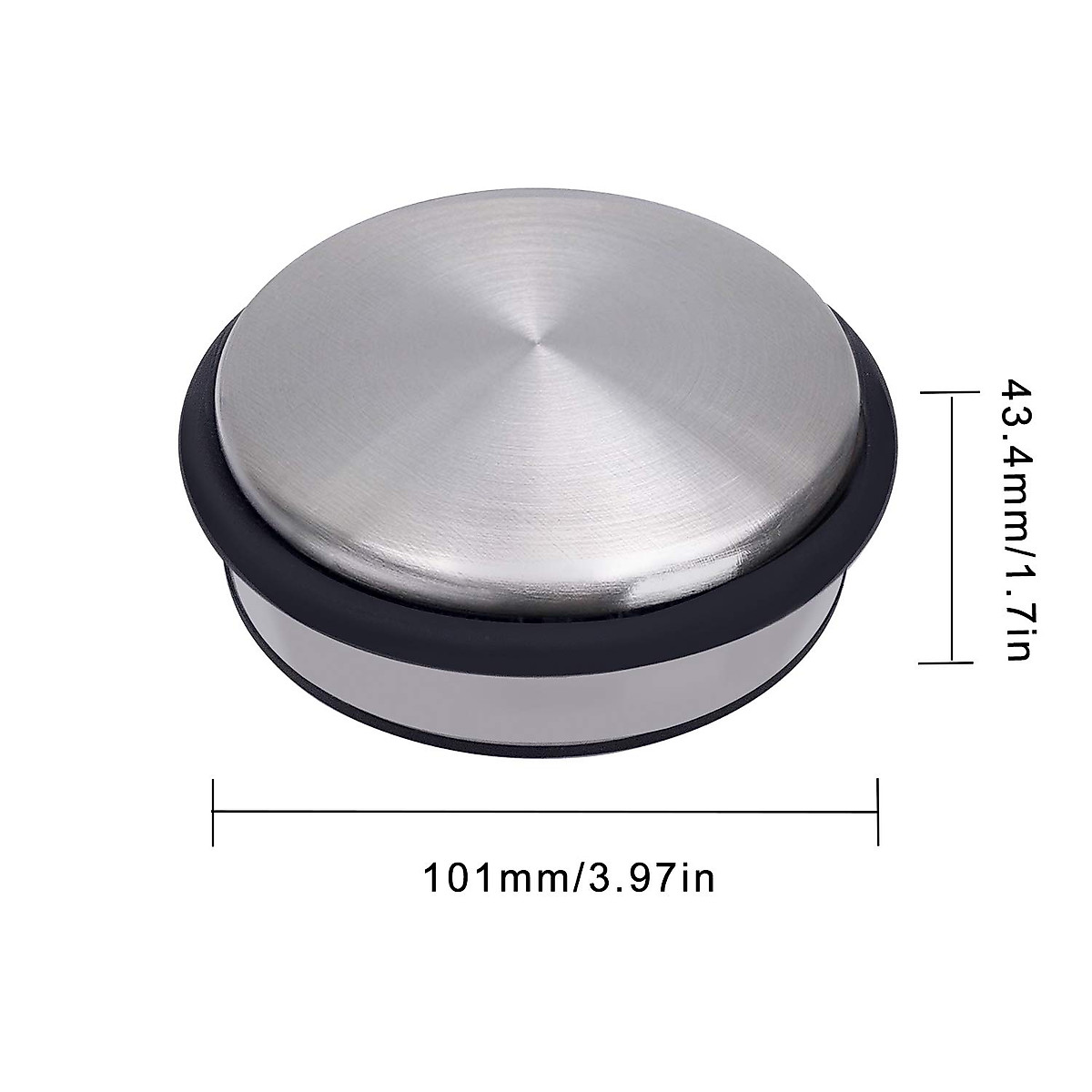 KINJOEK 2 Packs Heavy Duty No Drill Door Stopper, Stainless Steel Door Stop, Surrounded with Protective Rubber Bands Anti-Slip Door Wedge for Office, Home, Garage, Laundry Door