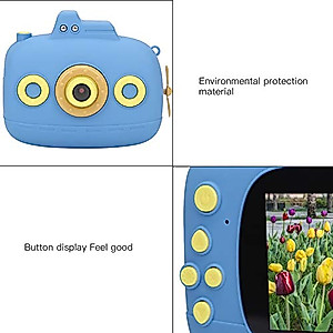 Salaty Kids Camera, Digital Electronic Gift 2.4inch HD Video Camera Front/Rear Dual Shot Mini for Recording Videos(Blue)