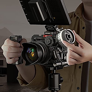 NEEWER Mini Follow Focus with A/B Stops, Lens Gear Ring, 15mm Rod & Rod Clamp for Cinema Camera, DSLR/Mirrorless Camera, Compatible with Lens Diameter Up to 114mm, PG001