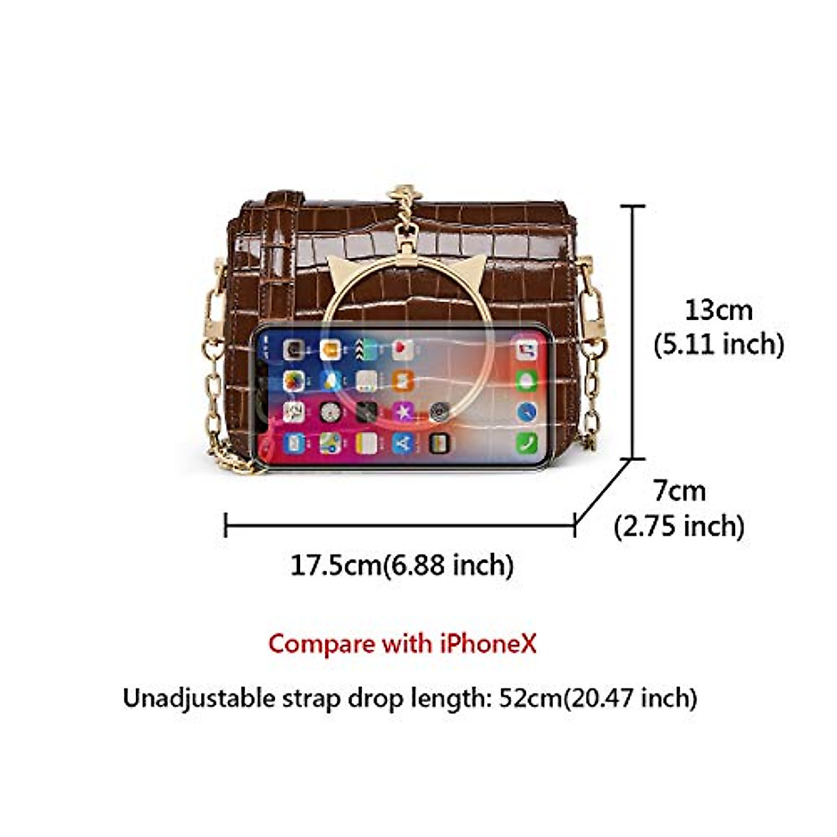 FOXLOVER Small Crossbody Bag for Women Crocodile Leather Shoulder Bag Purse Mini Cute Flap Bags