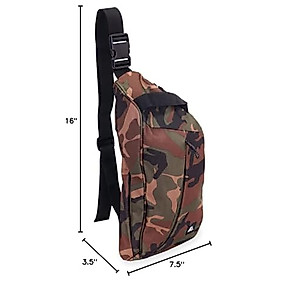 Everest unisex adults Woodland Camo Daily Sling Bag, Woodland Camo, One Size US