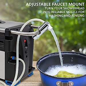 Hike Crew Portable Propane Water Heater & Shower Pump w/Built-in Battery | Compact Outdoor Cleaning & Showering System w/LCD, Safety Shutoff & Carry Case, Instant Hot Water for Camping & Hiking