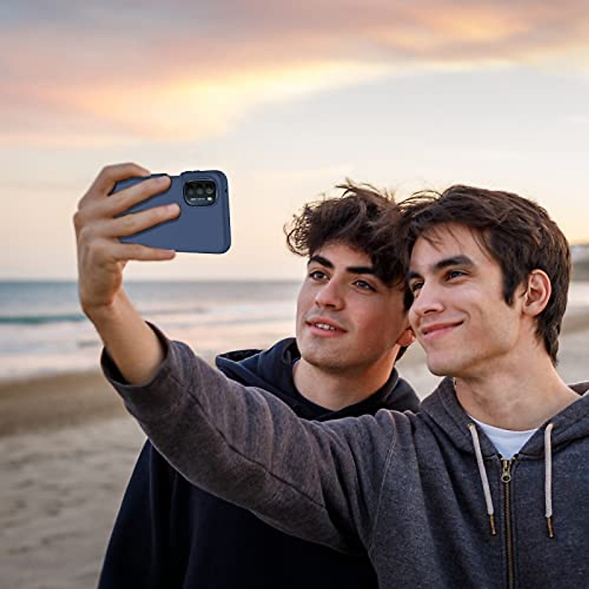 PUJUE for Motorola Moto-G 5G 2022 Case: Silicone Slim Full Rugged Bumper Matte Cell Phone Cases - Durable Shockproof Drop Protective Cute TPU Cover (Navy Blue)