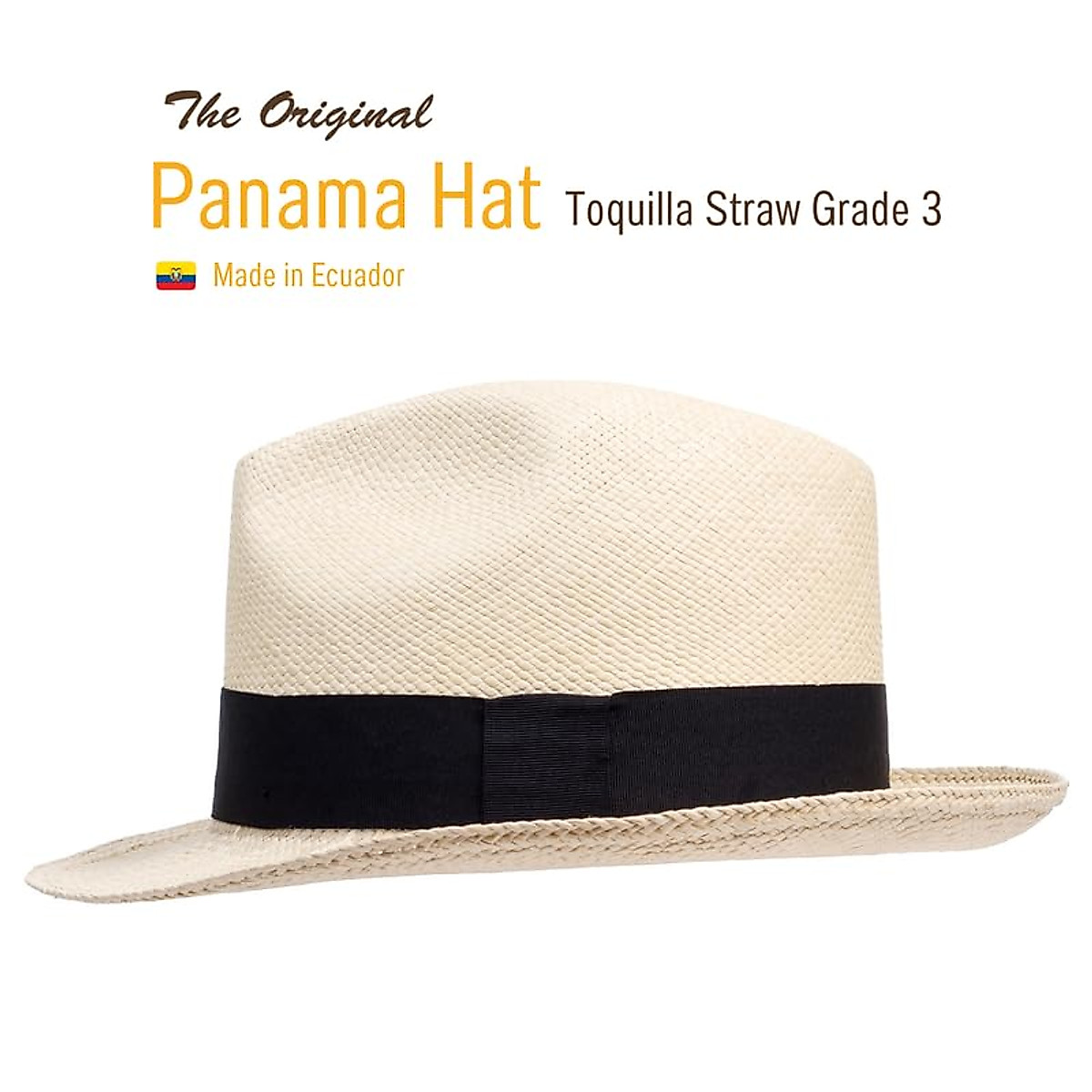 Bigalli Puerto Cayo Original Panama Hat for Women Men Summer & Beach Hat, Center Dent Shape with Grosgrain Ribbon, Toquilla Straw Grade 3 | UV Protection SPF 30 | Sun Fedora Hats | Natural X Large