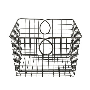 Spectrum Teardrop Wire Large Basket (Industrial Gray) - Storage Bin & Décor for Bathroom, Closet, Pantry, Under Sink, Toy, Shelf, Kitchen, & Nursery Organization