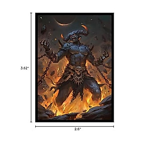 Fantasy North - Aggamon - Lord of Hatred - 100 Smooth Matte TCG Trading Card Sleeves - Fits Magic MTG Commander Pokemon and Other Card Games - Playing Card Sleeves