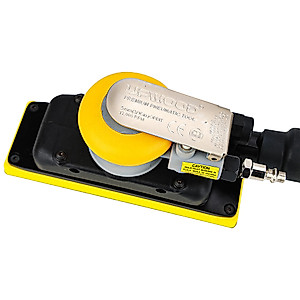 UPWOOD 2-3/4" x 8" Dust-free Air Orbital Sander, 70 mm x 198 mm 1/8 in Orbit, 10,000 Max OPM Dust Bag Style Central Vacuum with Extra Hook-Loop Pad and 15pcs (80/120/180/320/400) mesh sandpapers