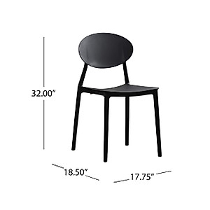 Christopher Knight Home Brynn Outdoor Plastic Chairs (Set of 2), Black