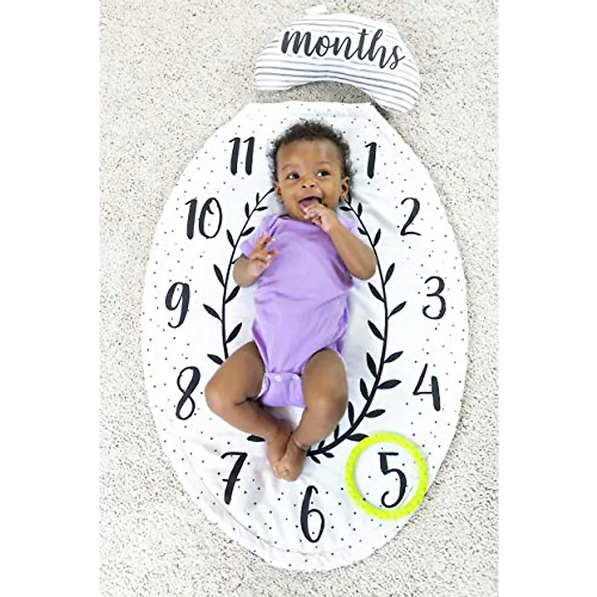 Sassy Tummy Time Play Mat with Large Mirror, Cushioned, Reversible Support Bolster, and Teething Ring, Age 0+