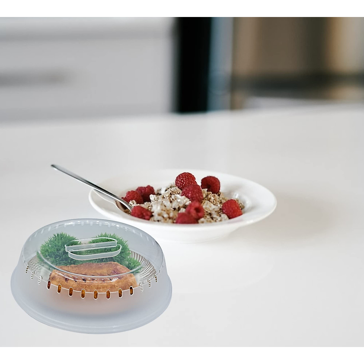 2 Pack Microware Food Cover, Microwave Food Cover Splatter, 10.5 x 10.5 x 2.625 Inch