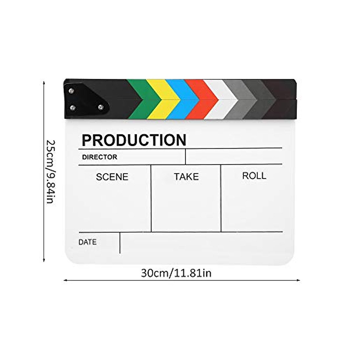 riuty Film Clapperboard 30x25CM Acrylic Movie Clapperboard Professional Director Action Clap Film Photography Tool Suitable for Role Playing Editing Video Production Movie Film Camera Photography(#2)