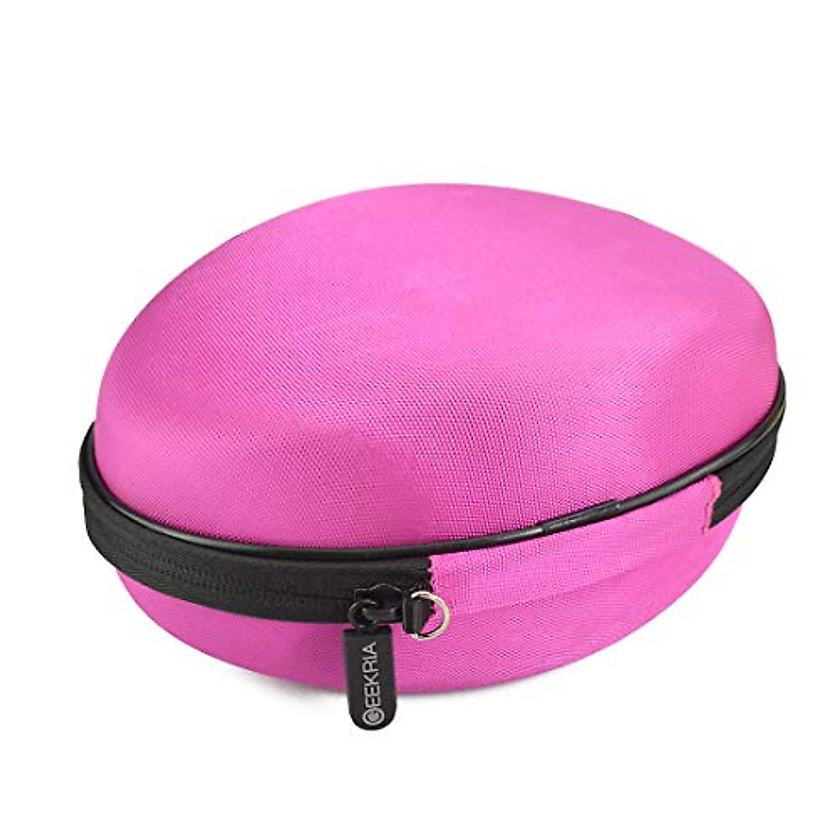 Geekria NOVA Headphone Case for Foldable Over-Ear Headphones, Replacement Hard Shell Travel Carrying Bag with Cable Storage Compatible with Jabra, Sennheiser Headsets (Dark Pink)