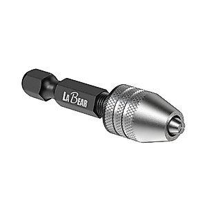 LABEAR - Drill Chuck Keyless Mini Adapter ¼ Inch Hex Shank | 0.3-3.2mm Capacity for Micro Drill Bits For Cordless Screwdrivers, Drills, and Power DIY Tools