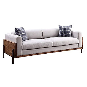 Acme Furniture Upholstered Sofas, Beige and Walnut