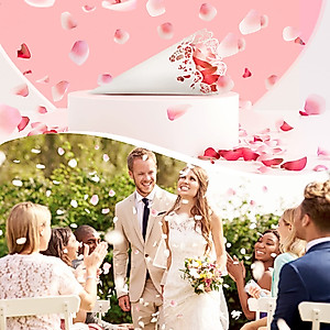 GWHOLE 100 Pcs Heart Confetti Petal Cone for Wedding Party, White