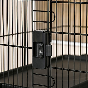 PawHut 59.5" Small Animal Cage with Wheels, 6-Level Portable Bunny Cage, Chinchilla Ferret Cage with Removable Tray, Platform and Ramp