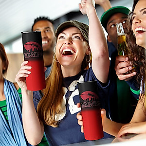 Tampa Classic Stainless Steel Tumbler with Lid and Straw, City Football Fans Gifts,20oz Football Team Skinny Travel Mug Tumbler Cup Water Botter