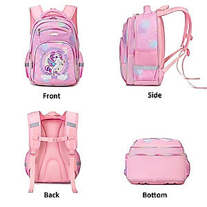 Robhomily Girls Backpack Unicorn Backpack for Elementary Kindergarten Pink Kids Backpack for Girls School Backpack Lightweight Bookbags