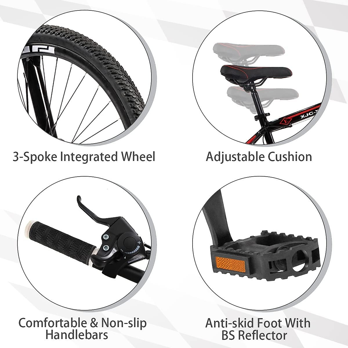 Max4out Mountain Bike 26 Inch Wheel 7/21 Speed Mountain Bicycle for Men and Women, High Carbon Steel Frame Road Bike with Daul Disc Brakes(Silver)