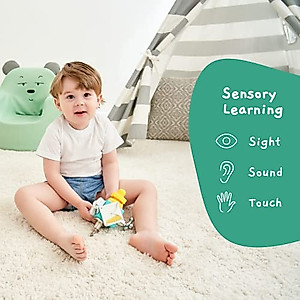 Jumble Dream Busy Cube Sensory Toy is a Handmade Montessori Fidget Cube for Learning - Wooden Activity Cubes for Travel & Children with Autism and ADHD 1 2 3