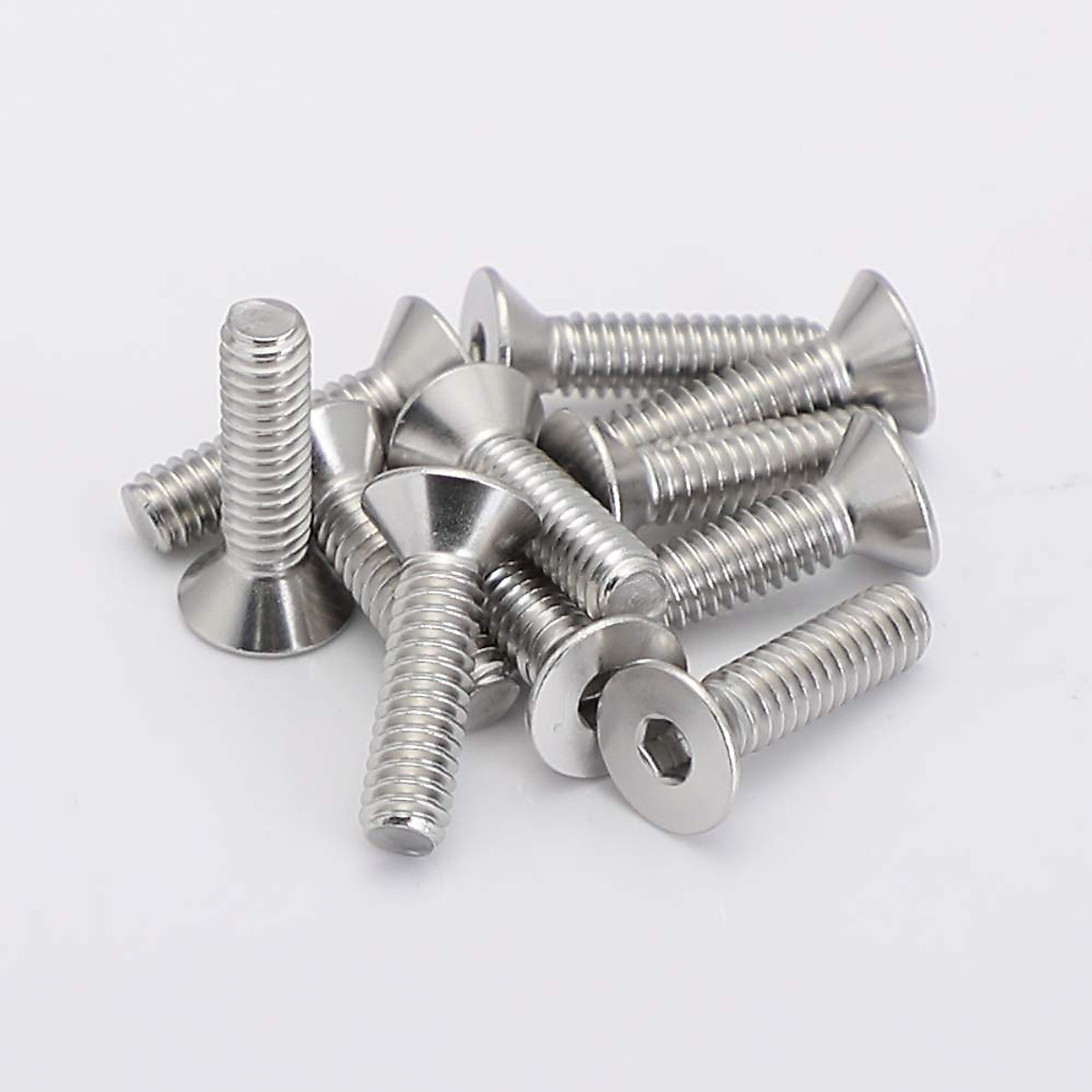 5/16-18 x 1" Flat Head Socket Cap Screws Countersunk Bolts, Allen Socket Drive, Stainless Steel 18-8, Full Thread, Bright Finish, 15 PCS
