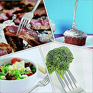 MJIYA 12 PCS Dinner Forks Silverware Set, Dominion Heavy Duty Forks, Stainless Steel Salad Forks Multipurpose Use for Home, Kitchen or Restaurant (L (12PCS))