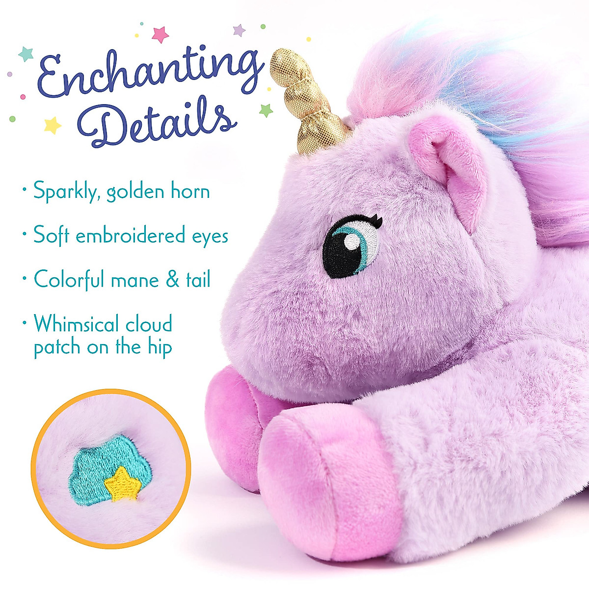 BenBen Unicorn Stuffed Animal 7", Small Purple Unicorn Plush, Soft Cute Unicorn Toy Gifts for Baby Girls Kids