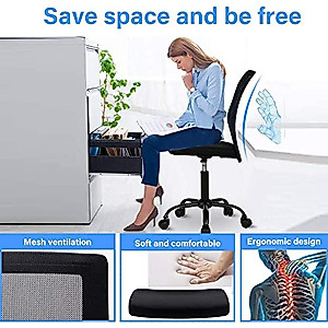 Basic Black Mid-Back Mesh Office Chair - Small, Height-Adjustable, Swivel, No Arms, Rolling