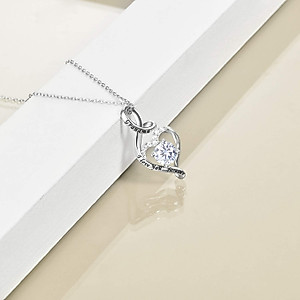 POPLYKE Grandma Necklace Gifts for Grandma from Granddaughter Sterling Silver Grandma I love You Forever Love Heart Necklace Jewelry for Women Mothers Valentines Birthday