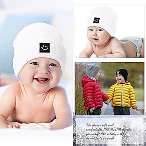 DANMY Baby Beanie Hat, Newborn Toddler Winter Warm Knit Hat, Kids Soft Beanie Cap