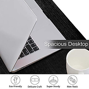 ZHOU2# Home Office Desktop Computer Desk, 55 inch Home Study Writing Table Computer Gaming Table Bedroom Laptop Table, Student Study Workstation Reading Writing Desk PC Laptop Table (Black)