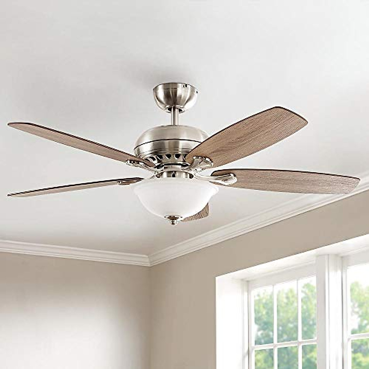 Southwind II 52 in. LED Indoor Brushed Nickel Ceiling Fan with Light Kit and Remote Control