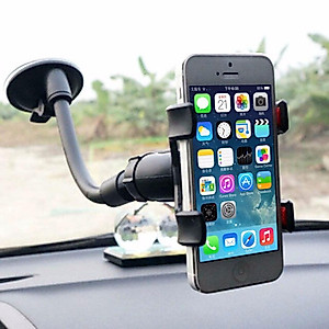 IEason Cellphone iPhone 360Rotating Universal Car Windshield Mount Stand Holder Support (Black)
